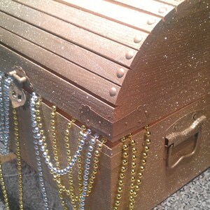 Wedding Money Envelope Card Box Glitter Treasure Chest With Beads ...