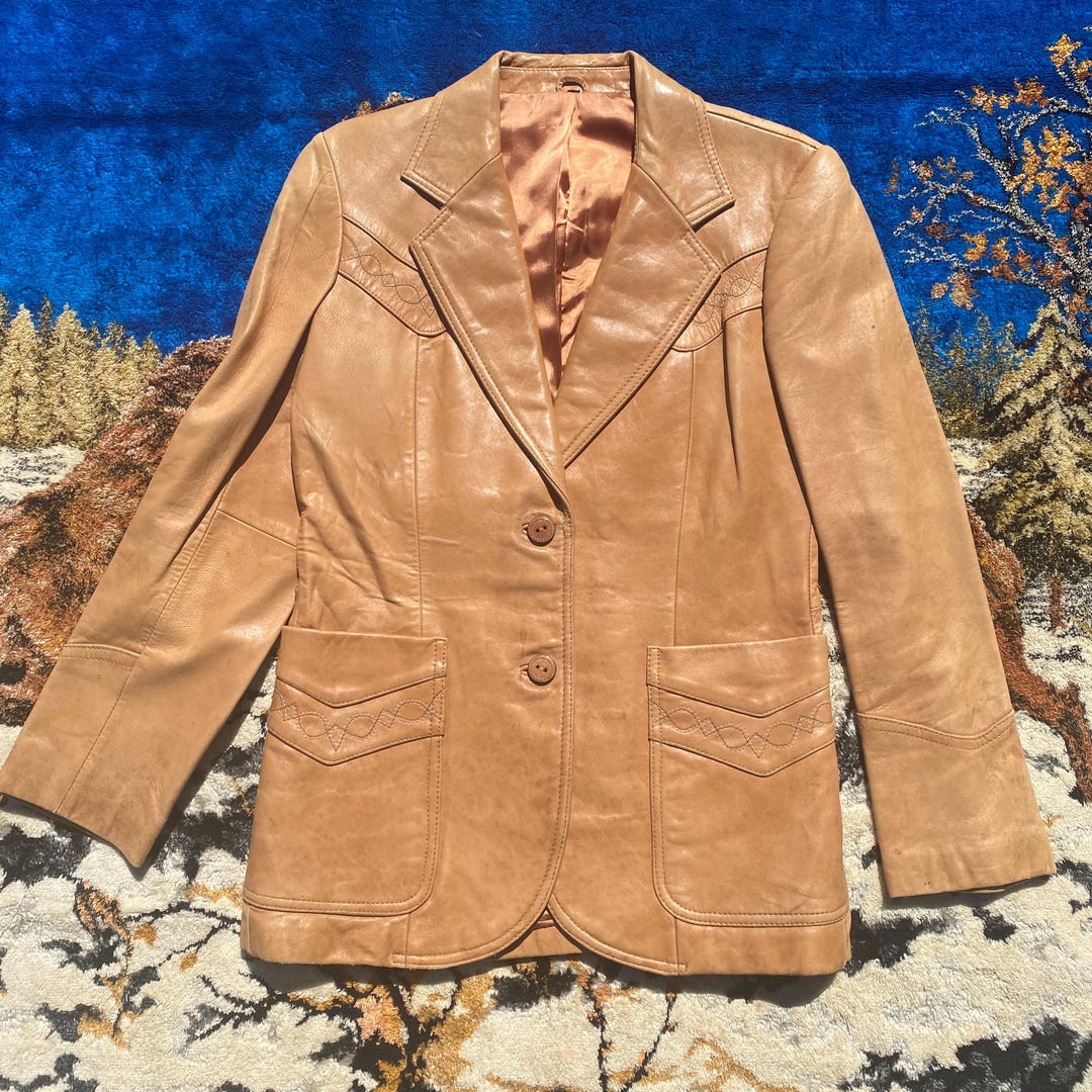 Golden Collection by Pioneer Wear Leather Blazer Jacket - Etsy