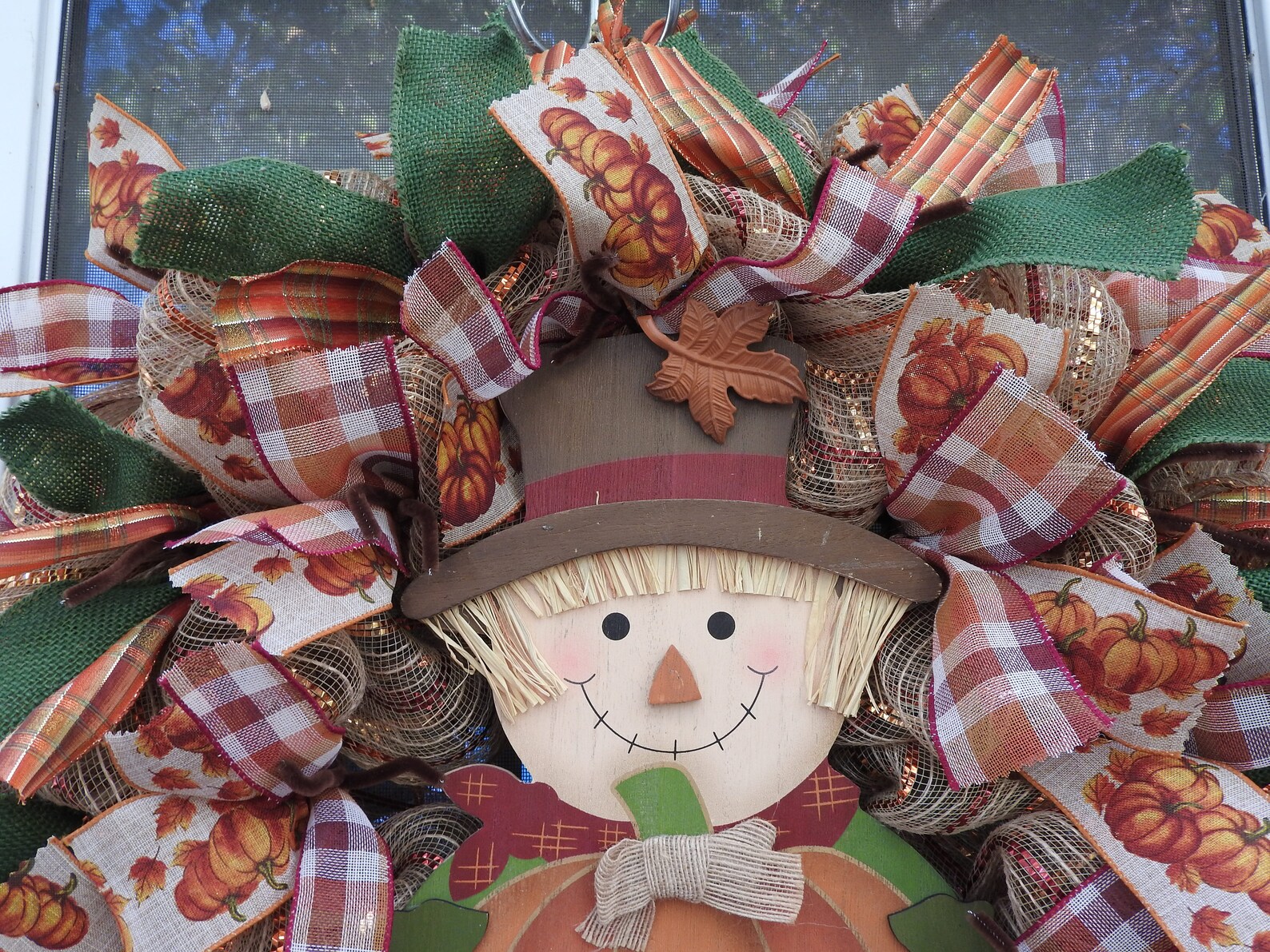 Fall Welcome Scarecrow Burlap Deco Mesh - Etsy