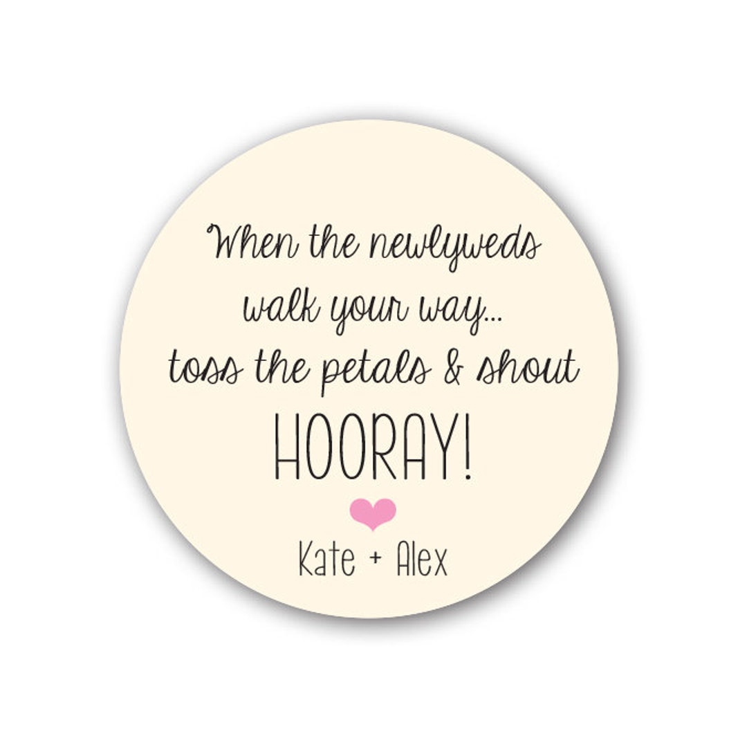 Petal Toss 1.5 or 2 Round Sticker Label Tags Custom Wedding Favor ...
