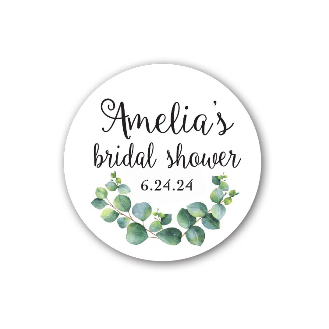 Greenery Labels, Bridal Shower, Baby Shower Stickers - Custom Wedding ...