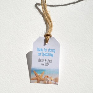 Starfish Beach Tag White Matte Label Tags Custom Wedding | Etsy
