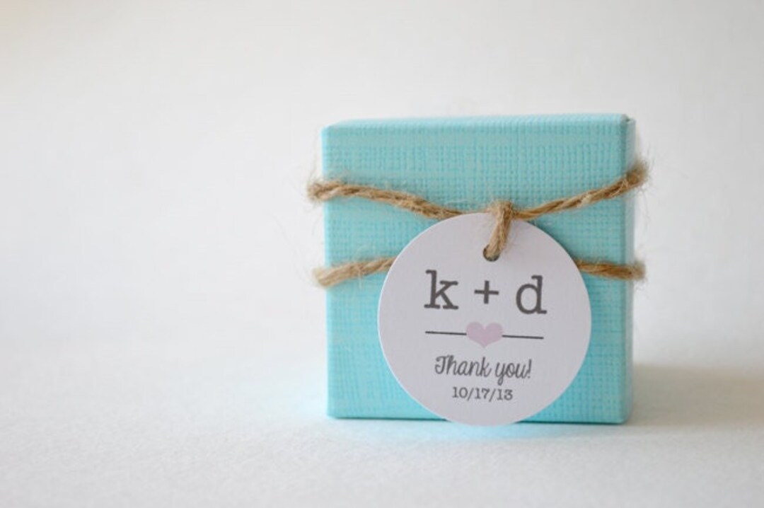 Mini Thank You 1.5" Round Small Label Tags - Custom Wedding Favor ...