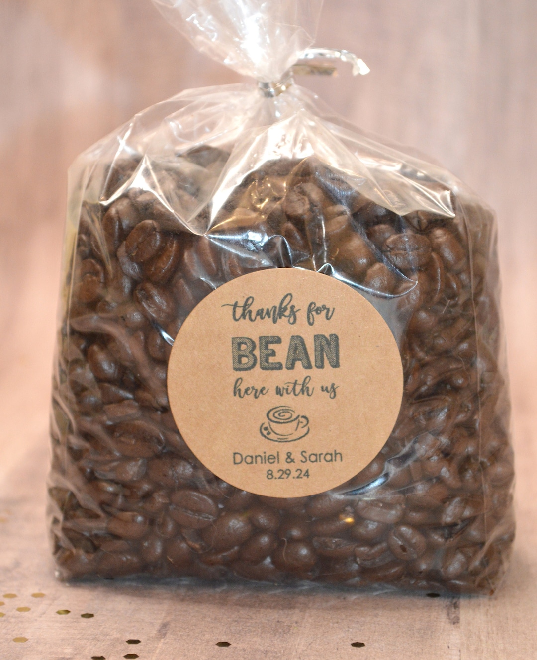 Thanks for BEAN Here, Coffee Stickers, Coffee Bean Labels, Wedding ...