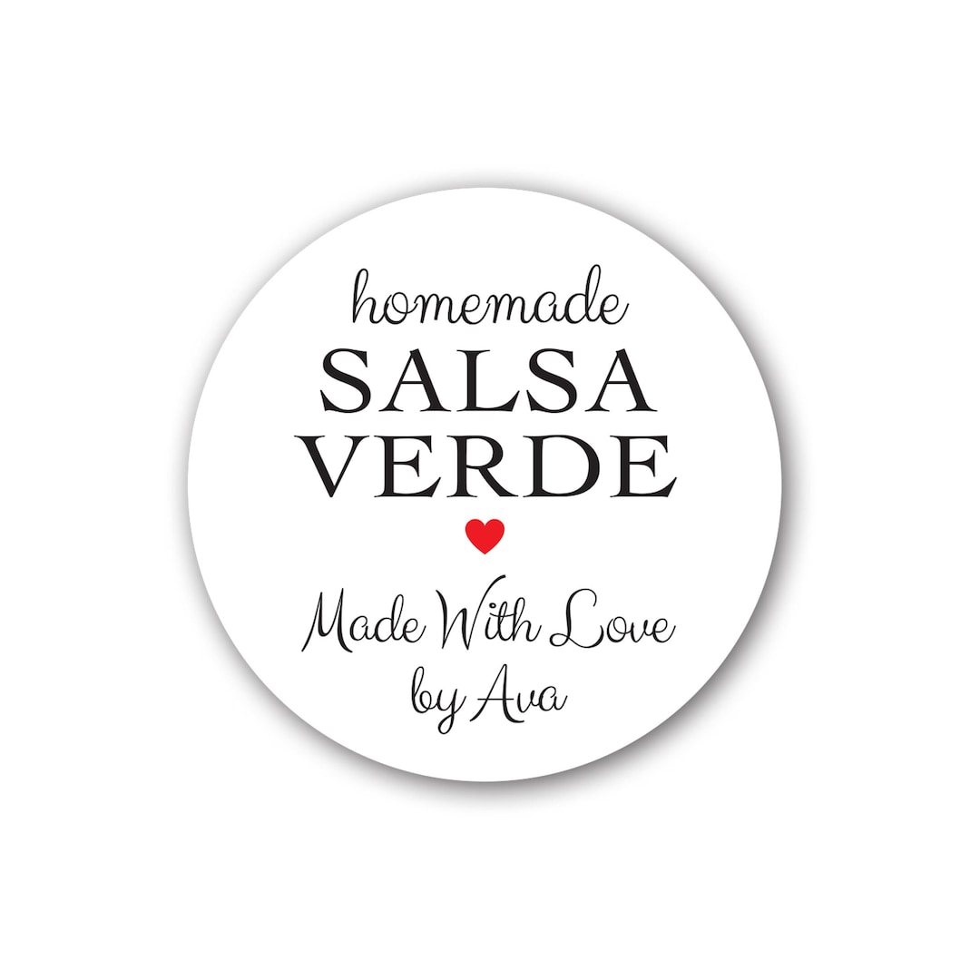 Custom Canning Labels, Stickers, Tags - Salsa, Verde, Hot, Mild, Dill ...