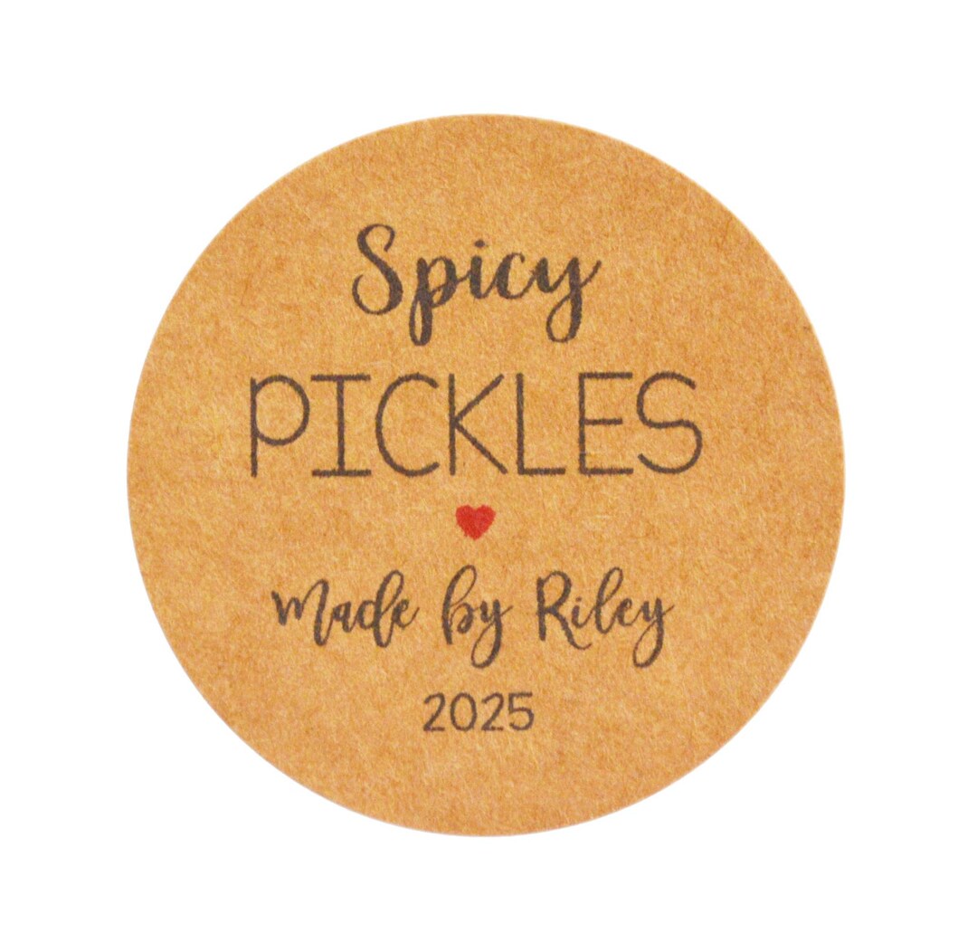 Custom Canning Labels, Stickers, Tags - Pickles, Salsa, Verde, Dill ...