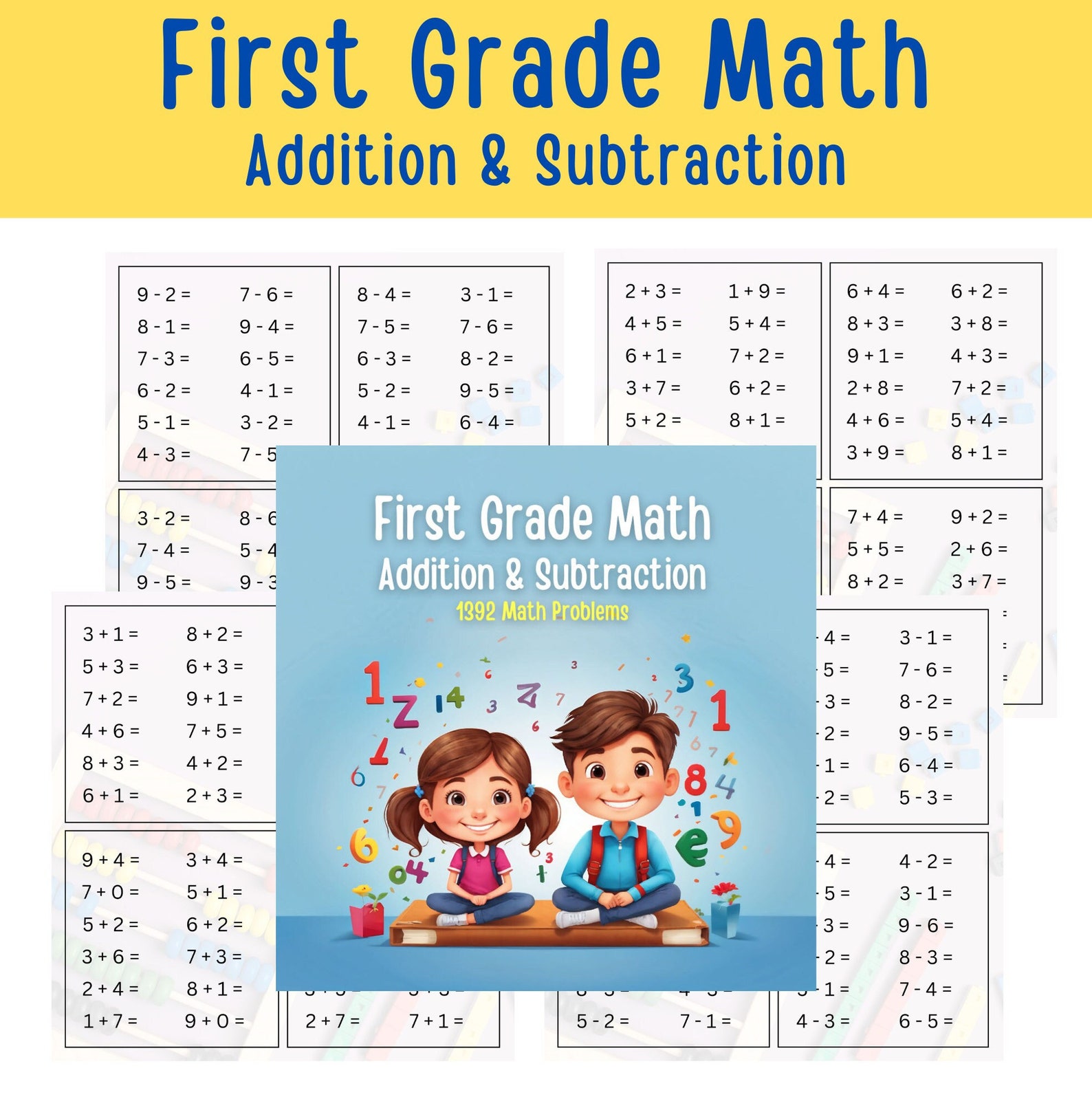 1st Grade Math, Addition and Subtraction, Math Workbook for 1st Graders ...