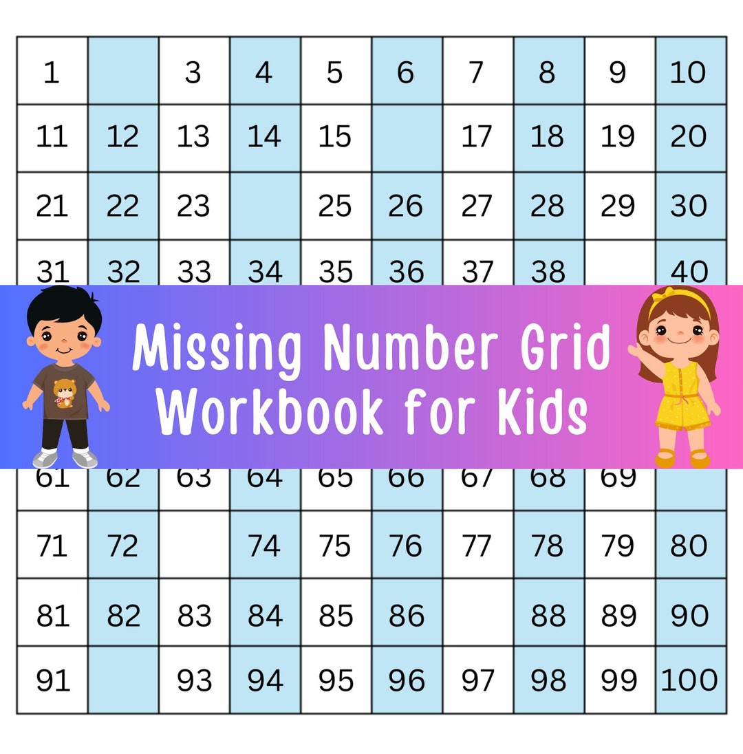Missing Number Grid Workbook for Kids Fun Educational Activity Book ...