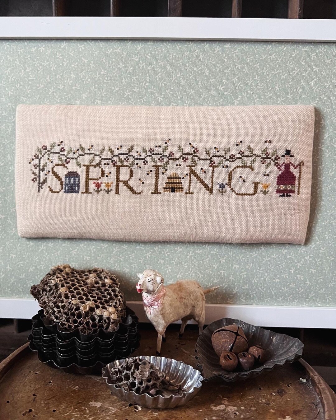 Miss Spring Primitive Paper Chart - Etsy