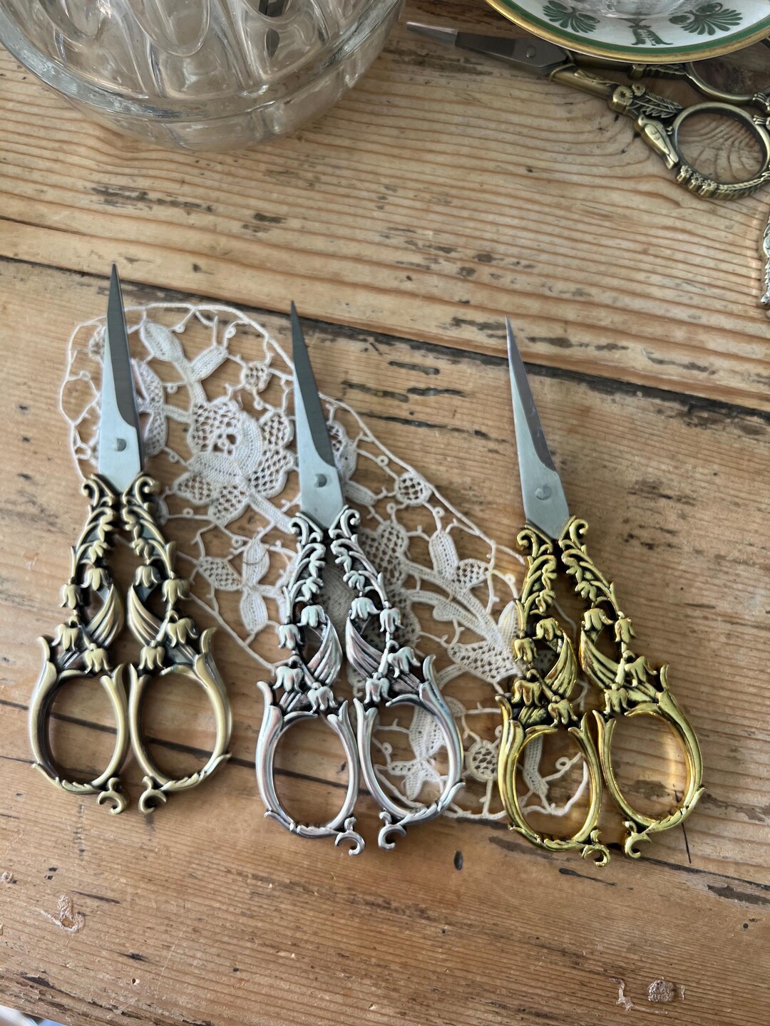 Embroidery Scissor in Victorian Style Flower Decoration - Etsy