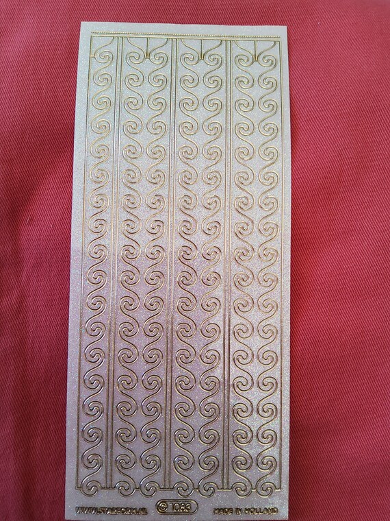 Starform Stickers Swirl Border Transparent Glitter Gold - Etsy