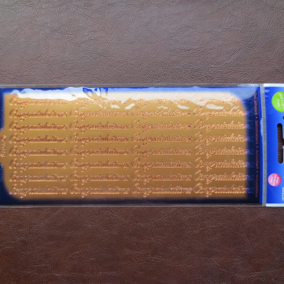 Copper 'congratulations' Starform Stickers #301cc - Etsy