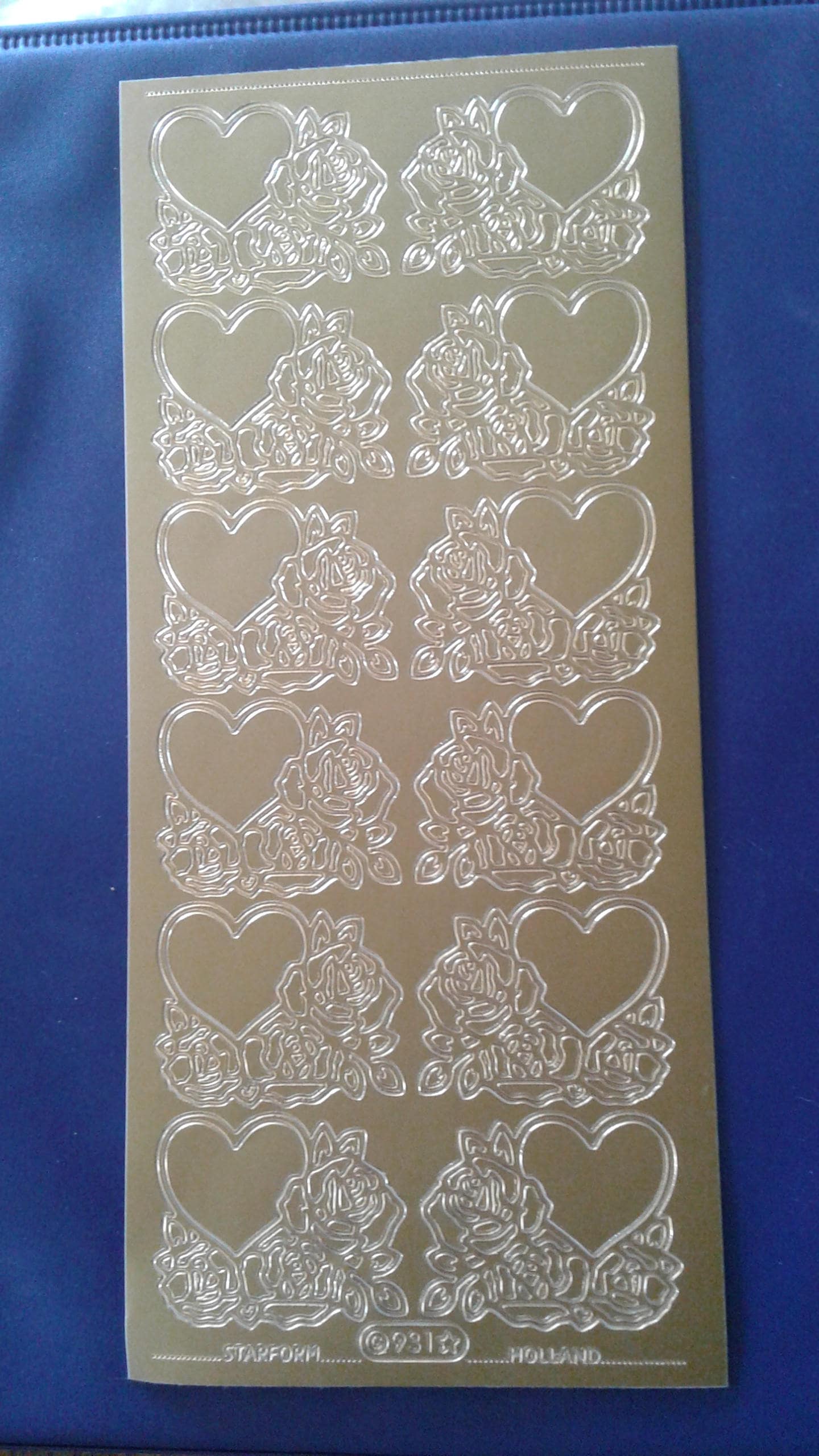 Starform Gold Stickers Hearts and Roses 931gg - Etsy