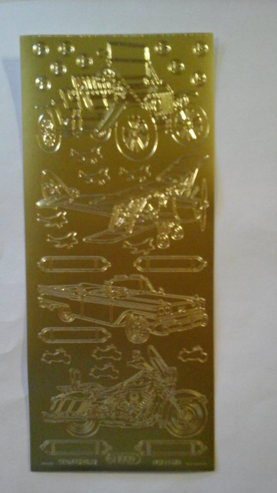 Starform Gold Cars Plane Motorcycle Stickers 1009gg - Etsy