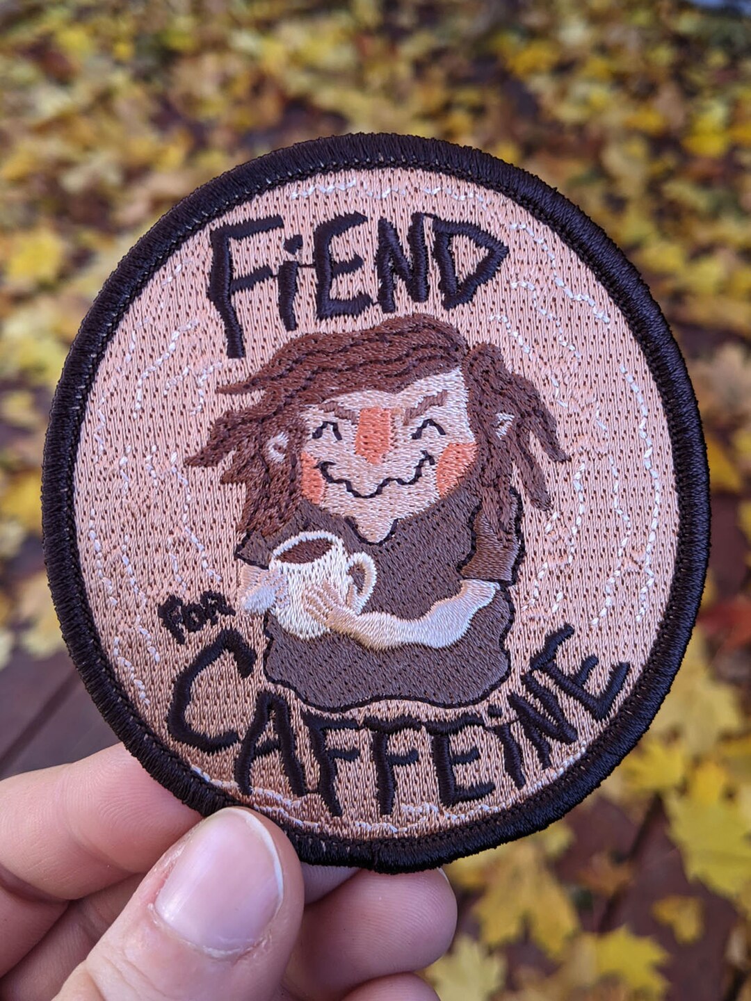 Fiend for Caffeine Coffee Lover Embroidered Iron-on Patch - Etsy