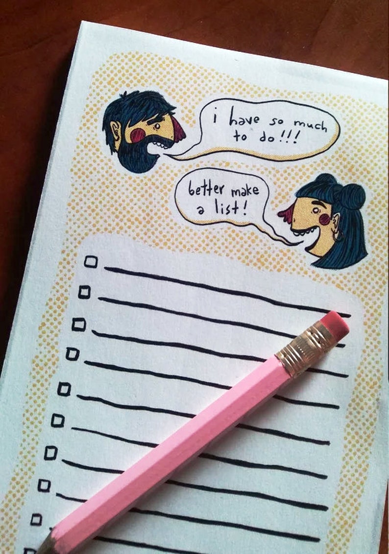 To Do List Illustrated Stationery 4x6 Notepad | Etsy