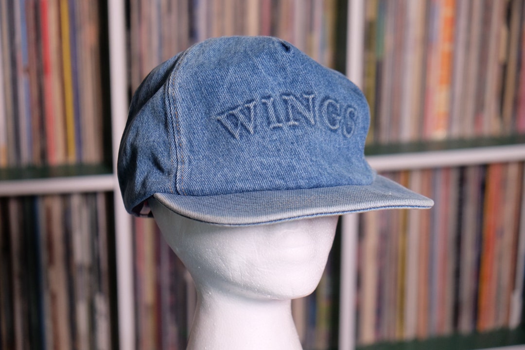 Denim WINGS Logo Hat // One Size Fits All Adjustable Vintage Band Merch ...