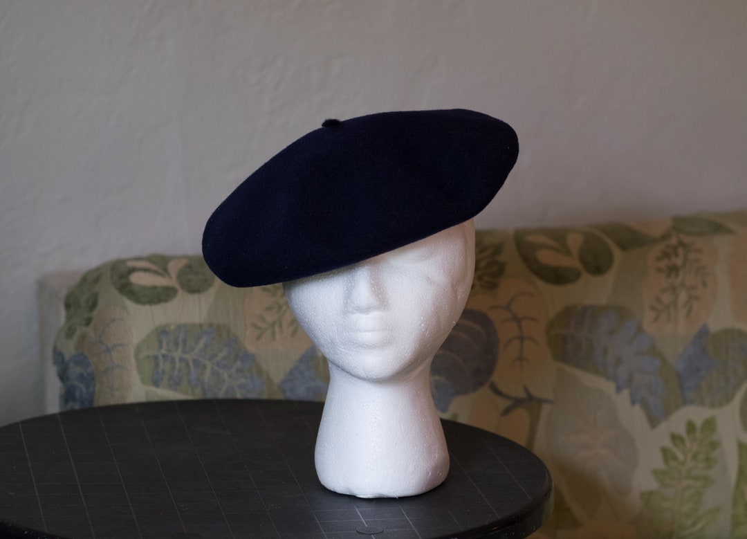 Classic Vintage Deadstock French Blue Beret Hat by Hoquy // Pure Wool ...
