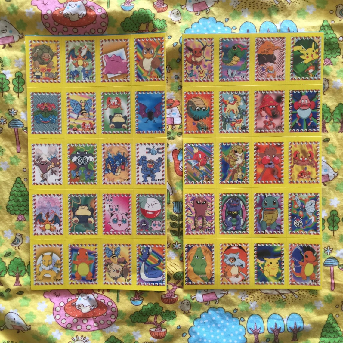 Set of 40 Vintage Pokemon Stamp Stickers Shiny | Etsy