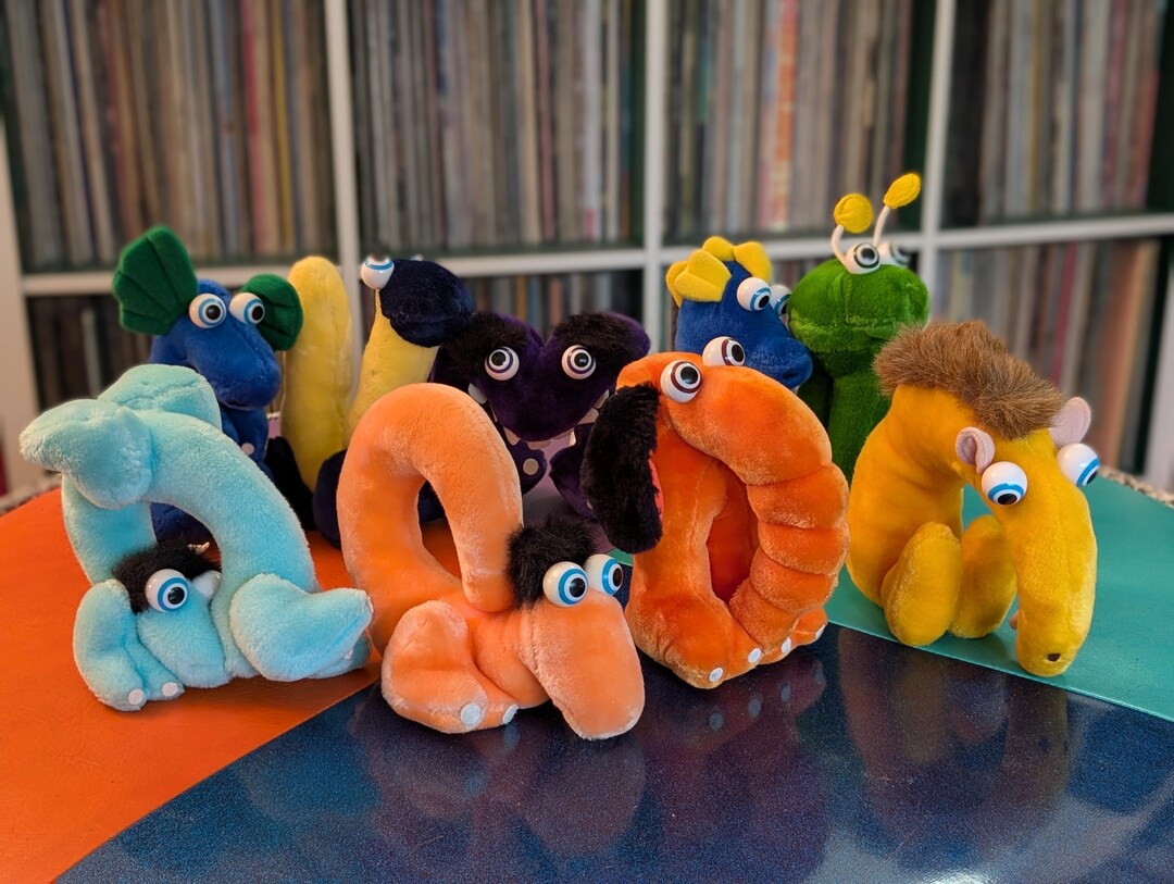 Set of 9 Vintage Alpha Critters Plush Toys // 1986 Lloyd Gilbert 80s ...