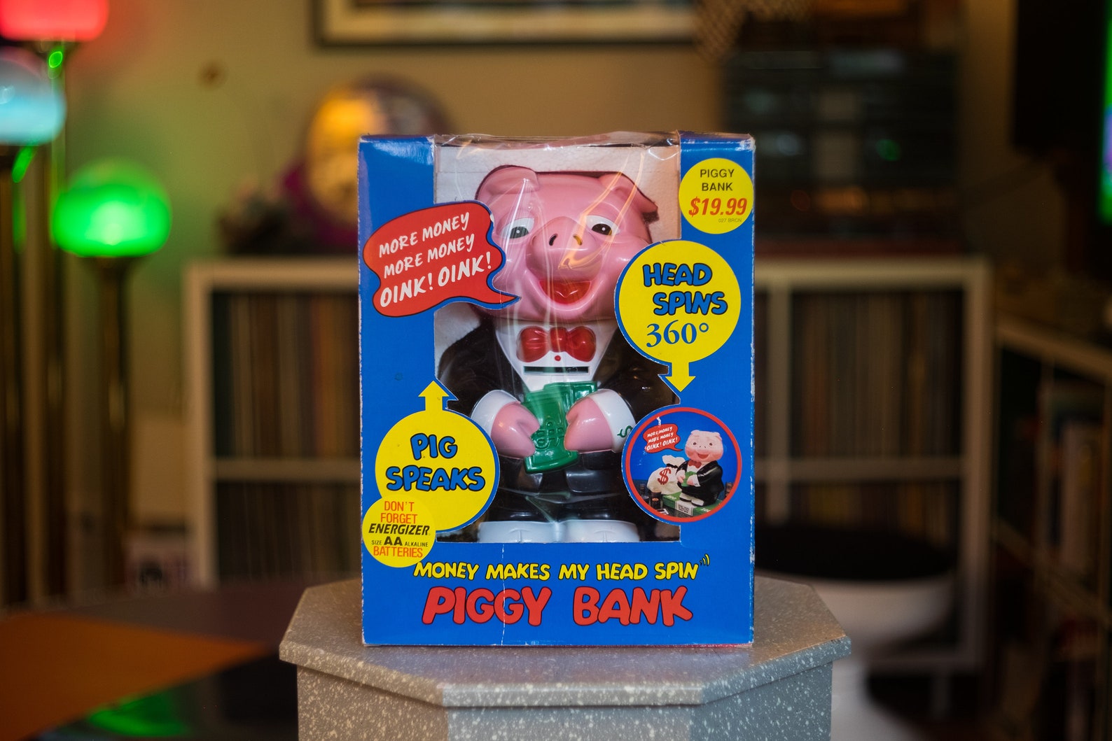 90s Talking Animatronic Piggy Bank // Money Makes My Head Spin - Etsy