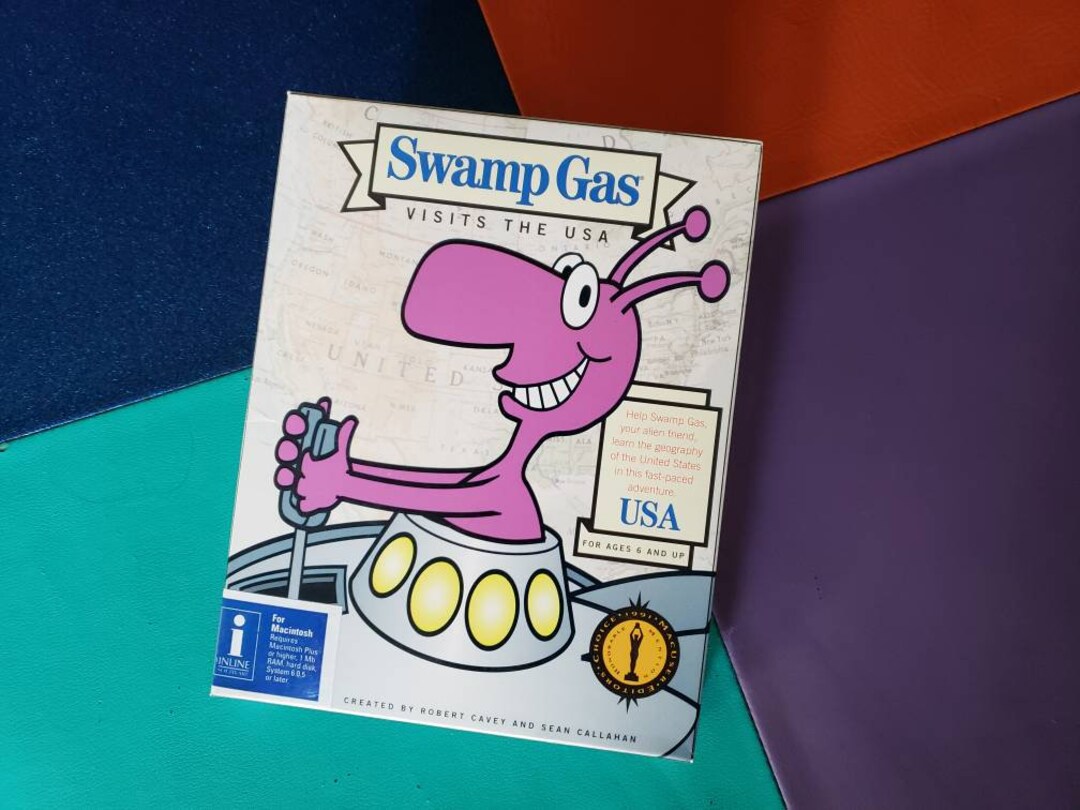 Vtg Educational Macintosh Game Swamp Gas Visits the USA // Complete in ...