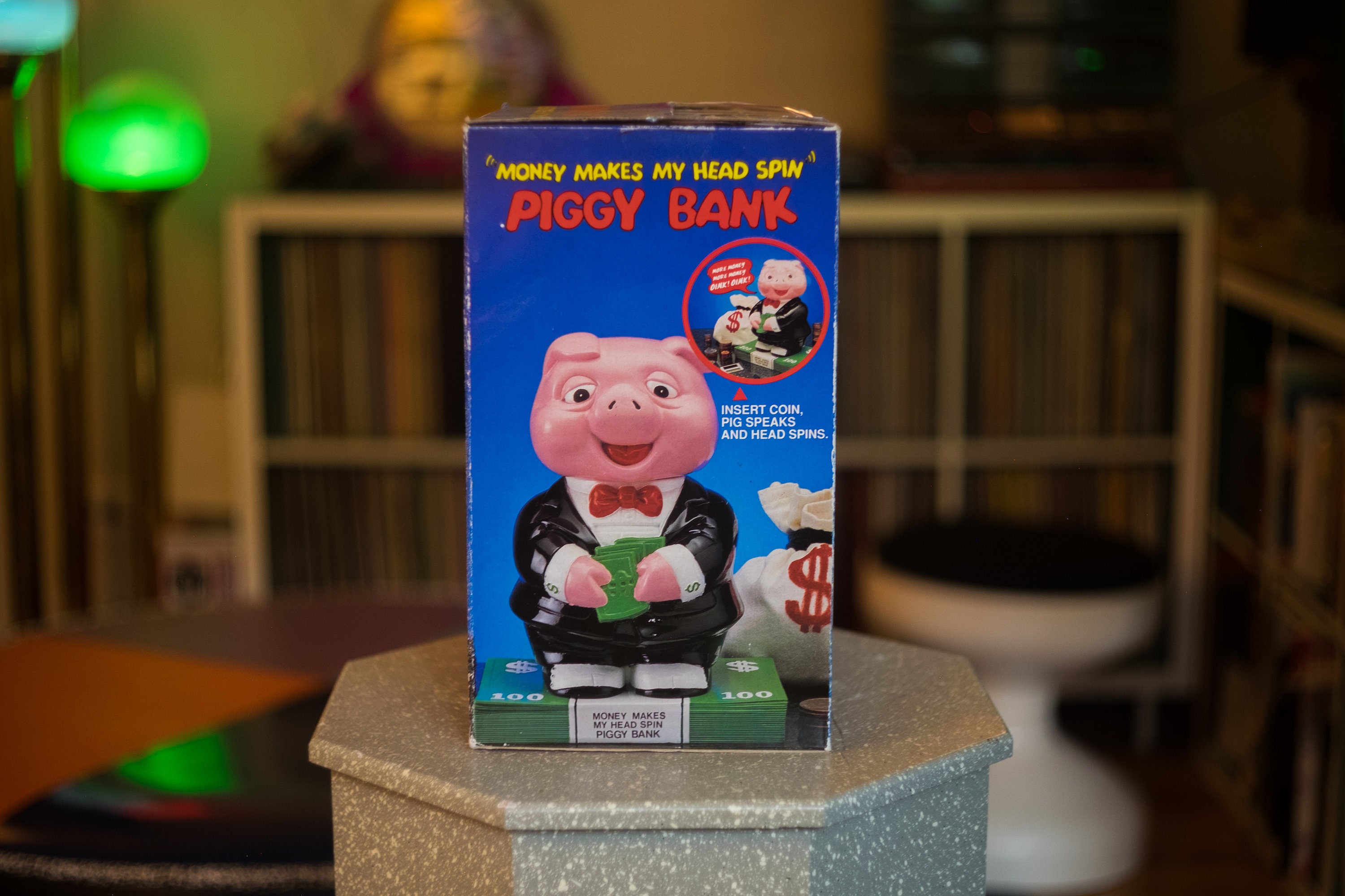 90s Talking Animatronic Piggy Bank // Money Makes My Head Spin - Etsy