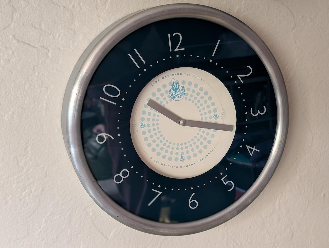 90s Promotional Comedy Central Wall Clock // Metal Glass Vintage - Etsy