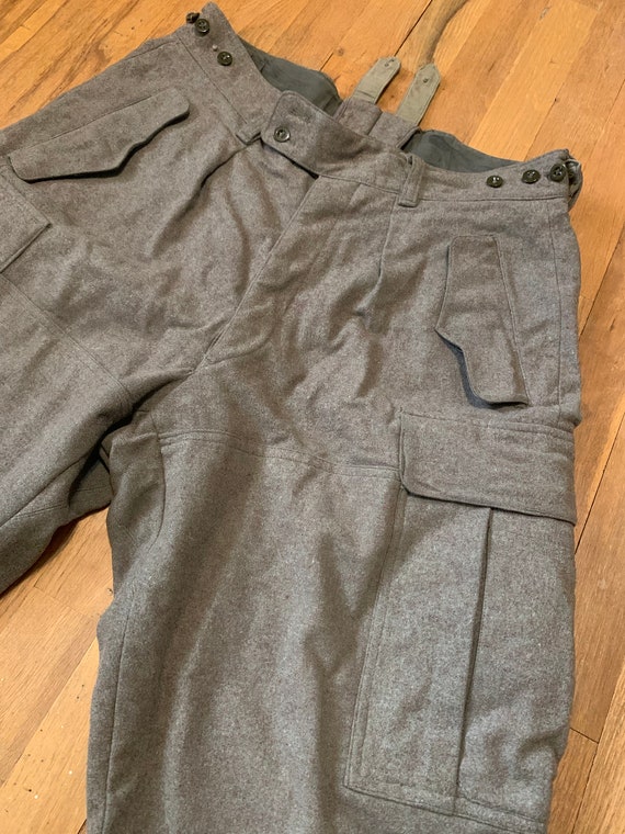 vintage green wool Army military cargo pants 34 x 29 - Gem