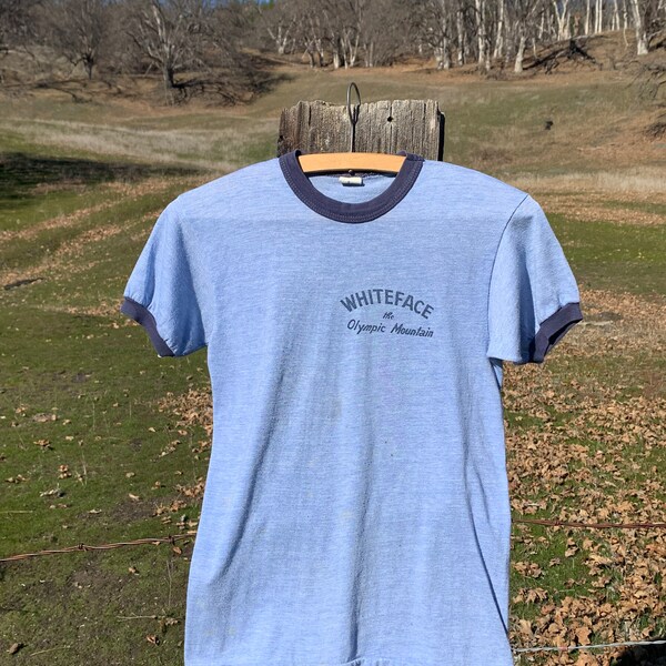 White Ringer Tshirt - Etsy