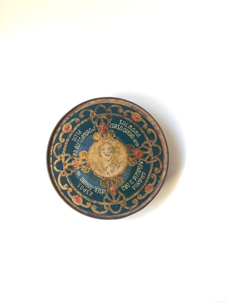 Antique Italian Lithograph Tin Box Cassata Di Sulmona Gold Medal ...