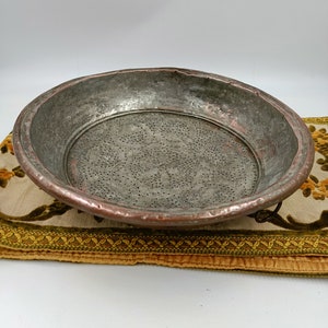 Large XIX Century Rustic Italian Silvered Copper Colander - Etsy