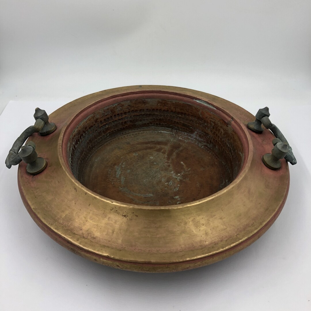 Large Antique Genuine Vintage Hammered Copper Brazier Burn - Etsy