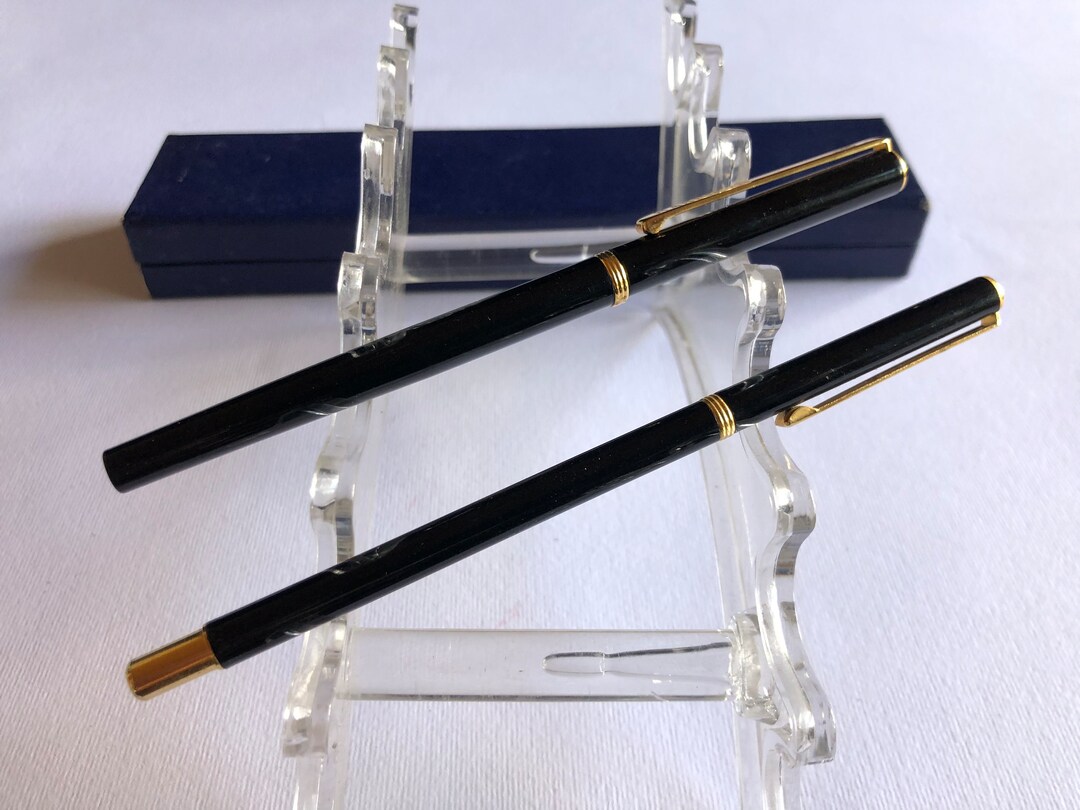 Set 2 Black Lacquered Ballpoint Pens Harrison Vintage 1980s Boxed - Etsy