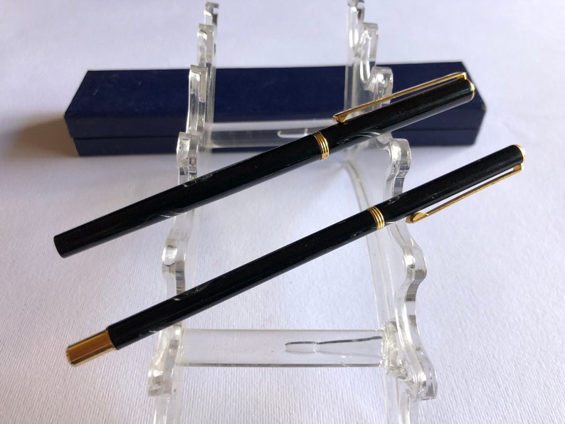 Set 2 Black Lacquered Ballpoint Pens Harrison Vintage 1980s Boxed - Etsy