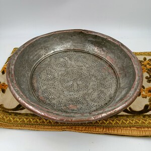 Large XIX Century Rustic Italian Silvered Copper Colander - Etsy