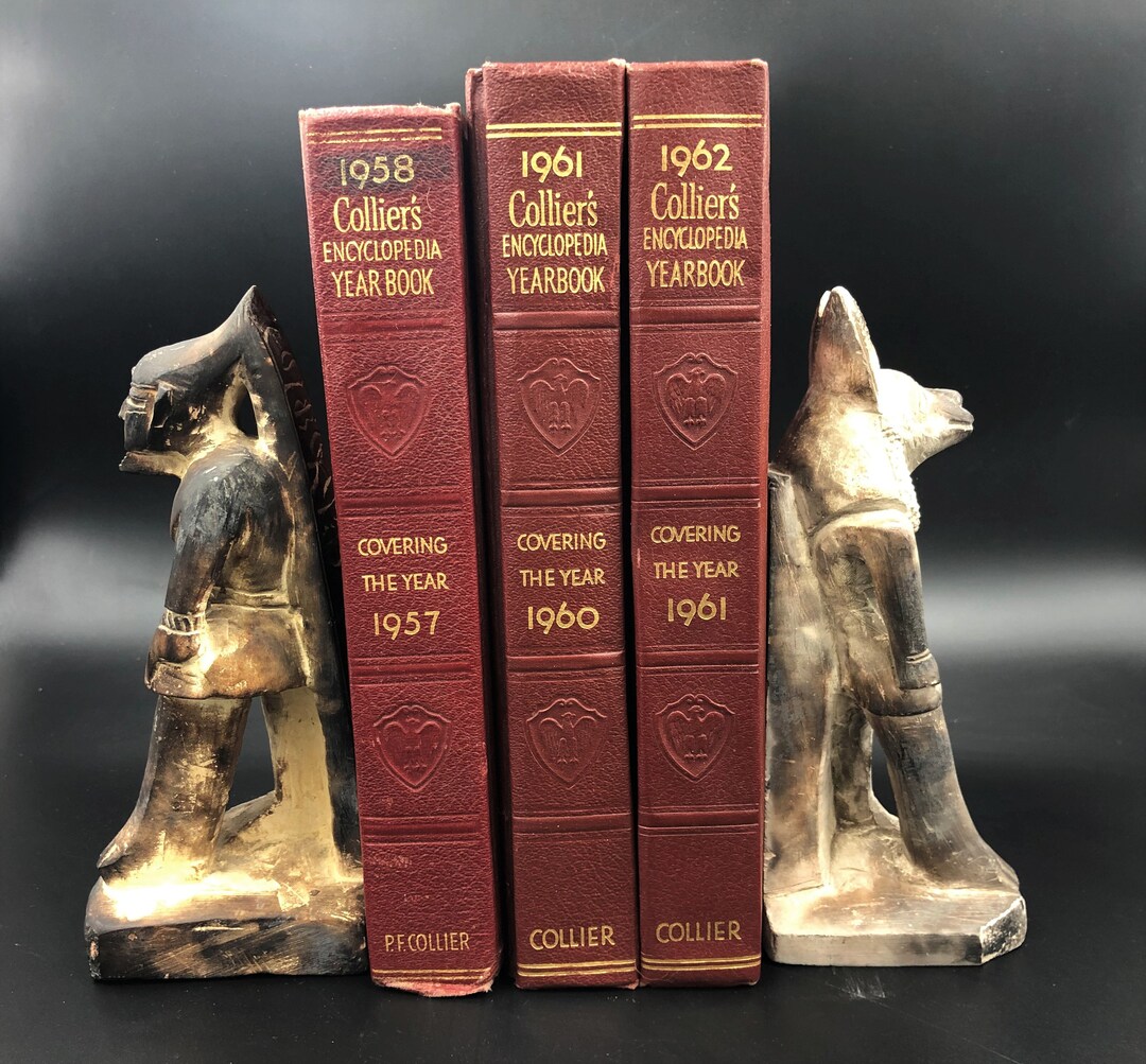 Vintage Egyptian Black Stone Statue Bookend Pharaoh-anubis Handmade ...