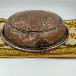 Large XIX Century Rustic Italian Silvered Copper Colander - Etsy