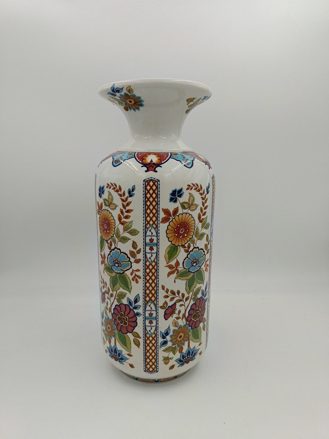 Vintage Ceramic Vase Floreal Patterns 1970s - Etsy