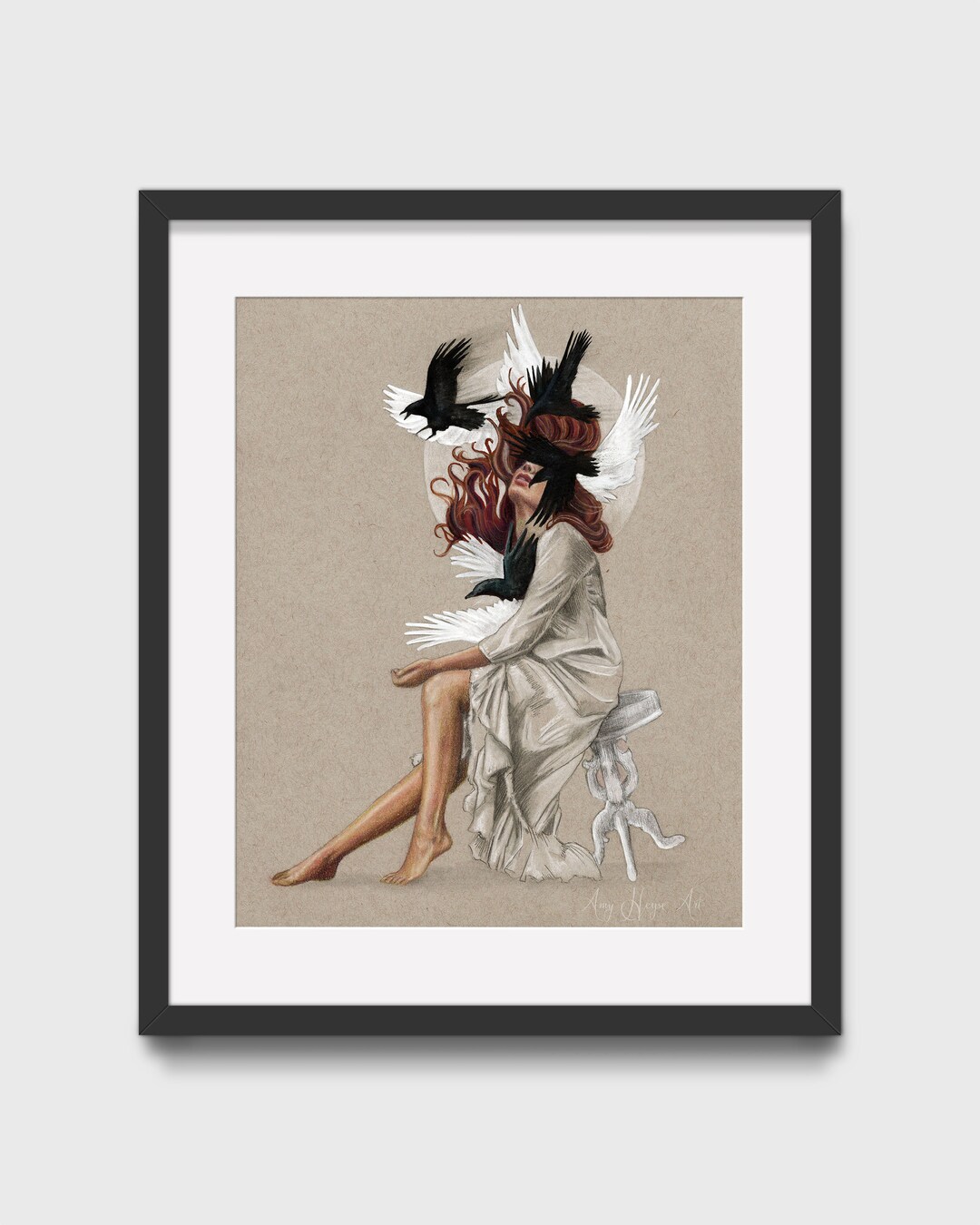 Woman With Birds "purge" Joshua 1:9 Inspired Pastel and Mixed Media Art ...