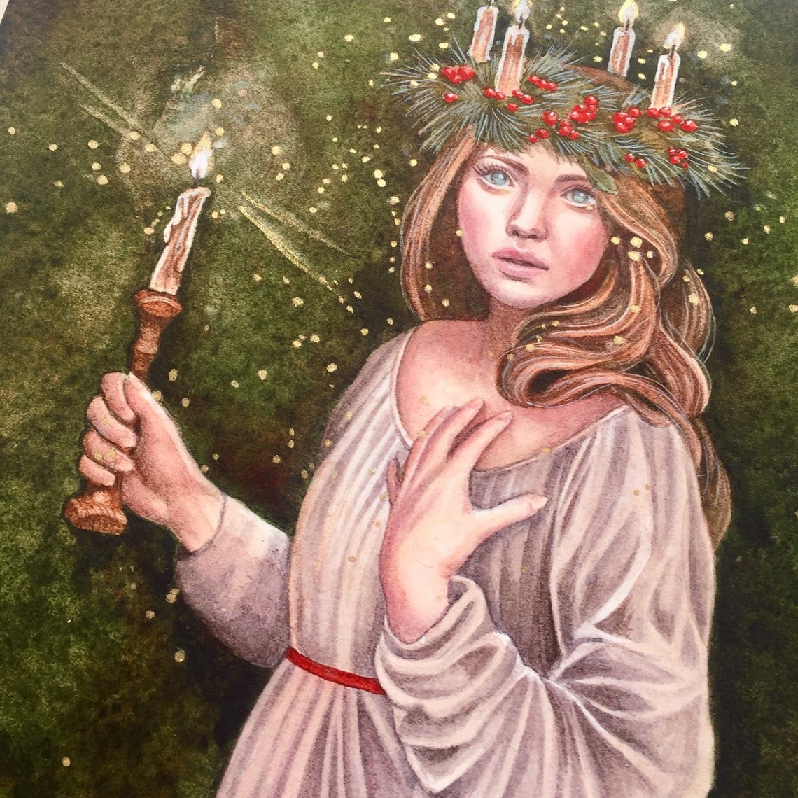 St. Lucy Santa Lucia 8x10" Fine Art Catholic Watercolor Print Unframed ...