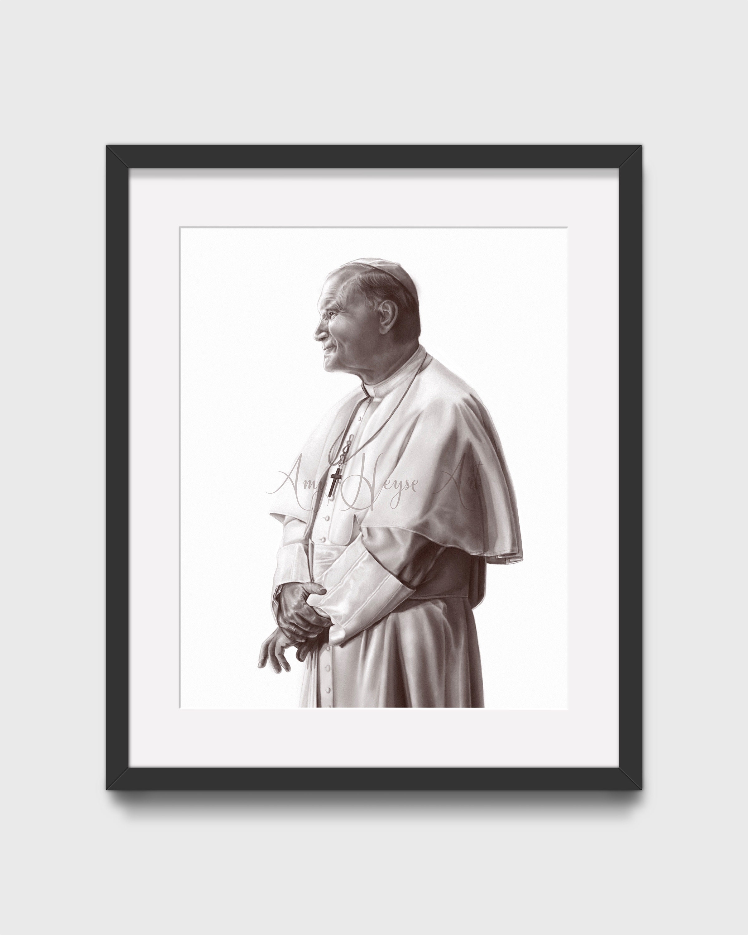 St John Paul II, Pope JPII Catholic Art Print 5x7" or 8x10" Unframed - Etsy