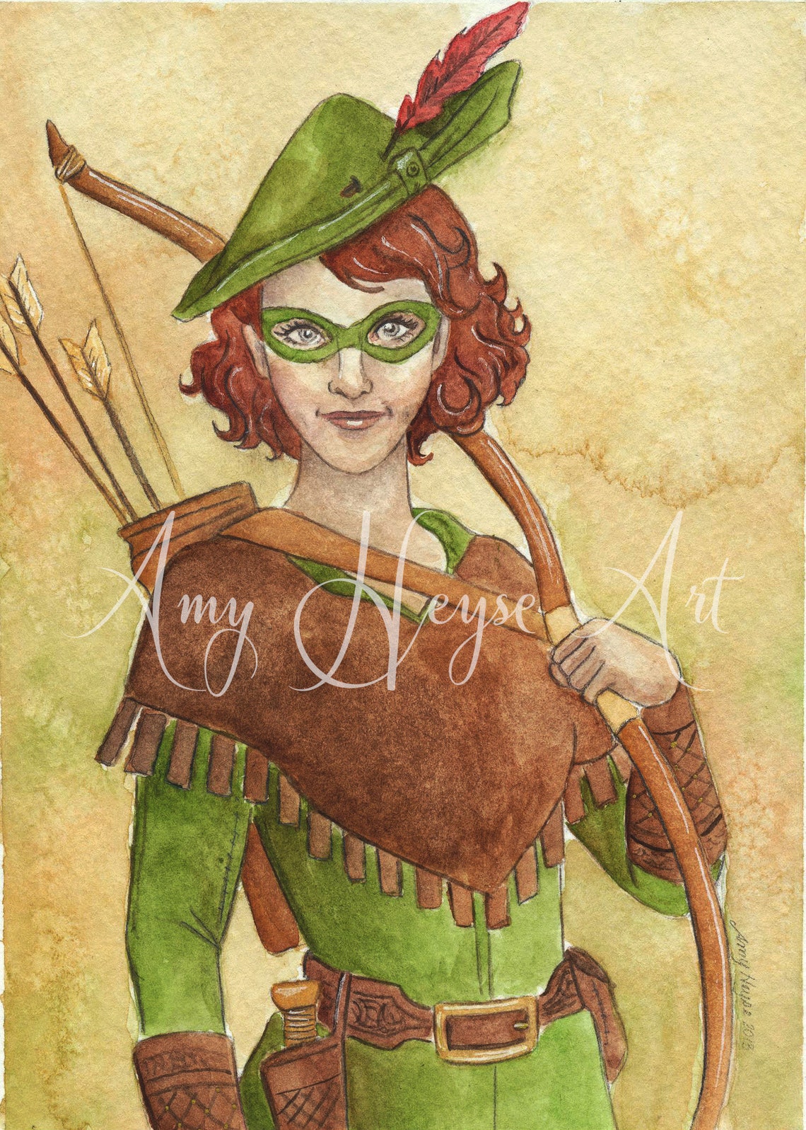 Clearance Sale Robin Hood Original Watercolor Painting - Etsy