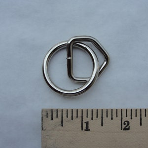 Medium Size Halter Ring D-ring Connected to O-ring Silver Chrome Finish ...