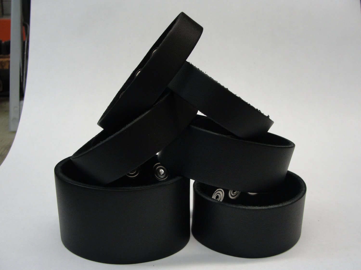 Custom Blank Bracelet Plain Thick Leather Wristband Cuff U.S.A. NYC ...