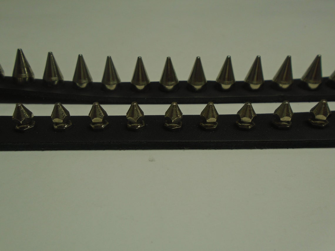 Spiked Leather Collar Necklace Black Buckled Silver Chrome - Etsy