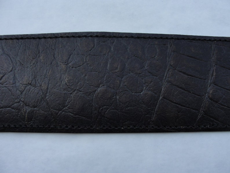 Handmade 2-1/2" Wide Leather Embossed Alligator Skin Soft Lined ...