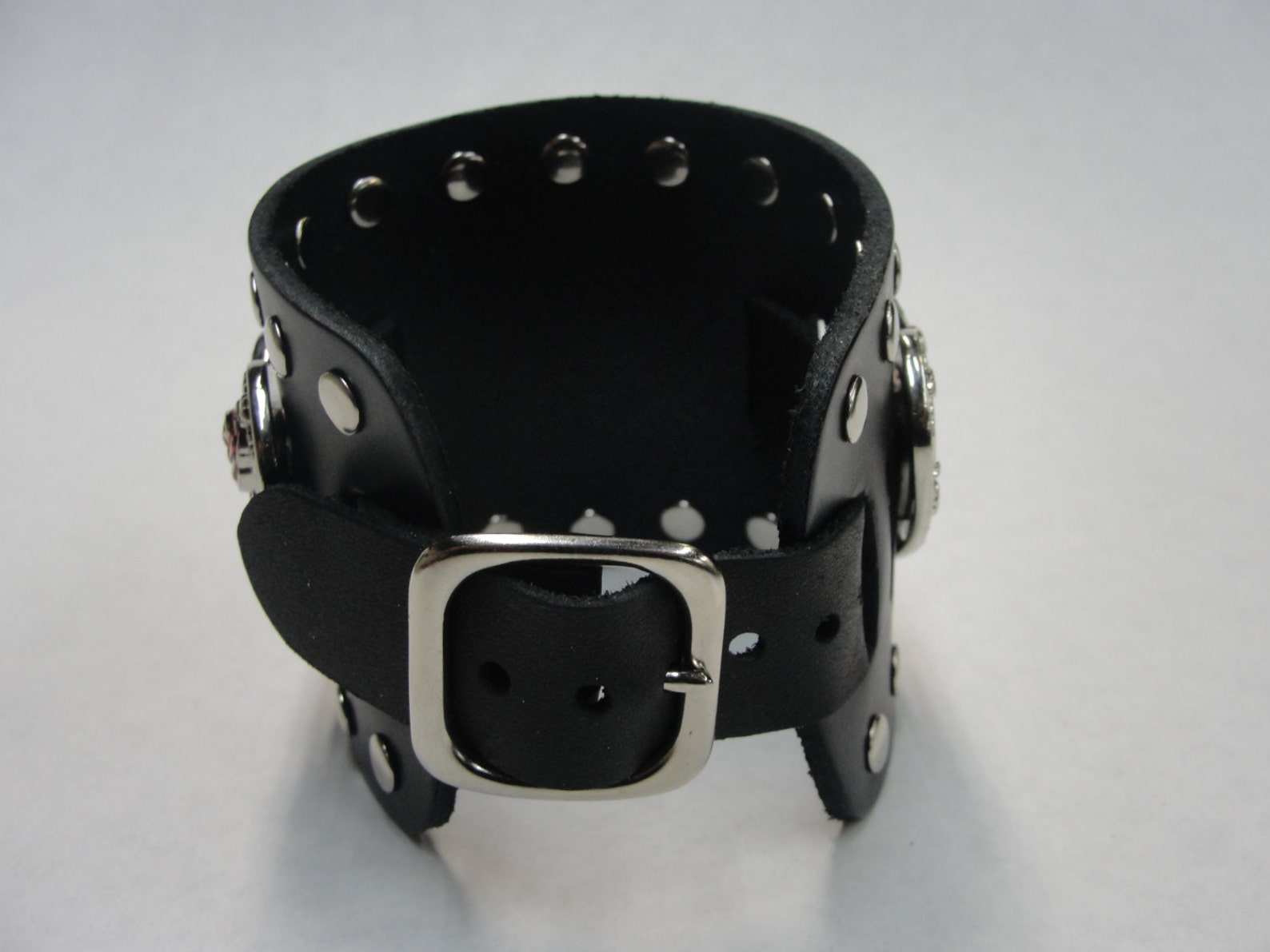 V-twin Engine Concho Handmade Black Buckle Wide Full Grain - Etsy