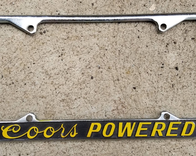 80's Coors Powered License Plate Frame - Etsy