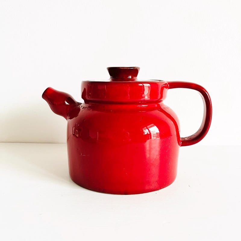 Red Teapot - Etsy
